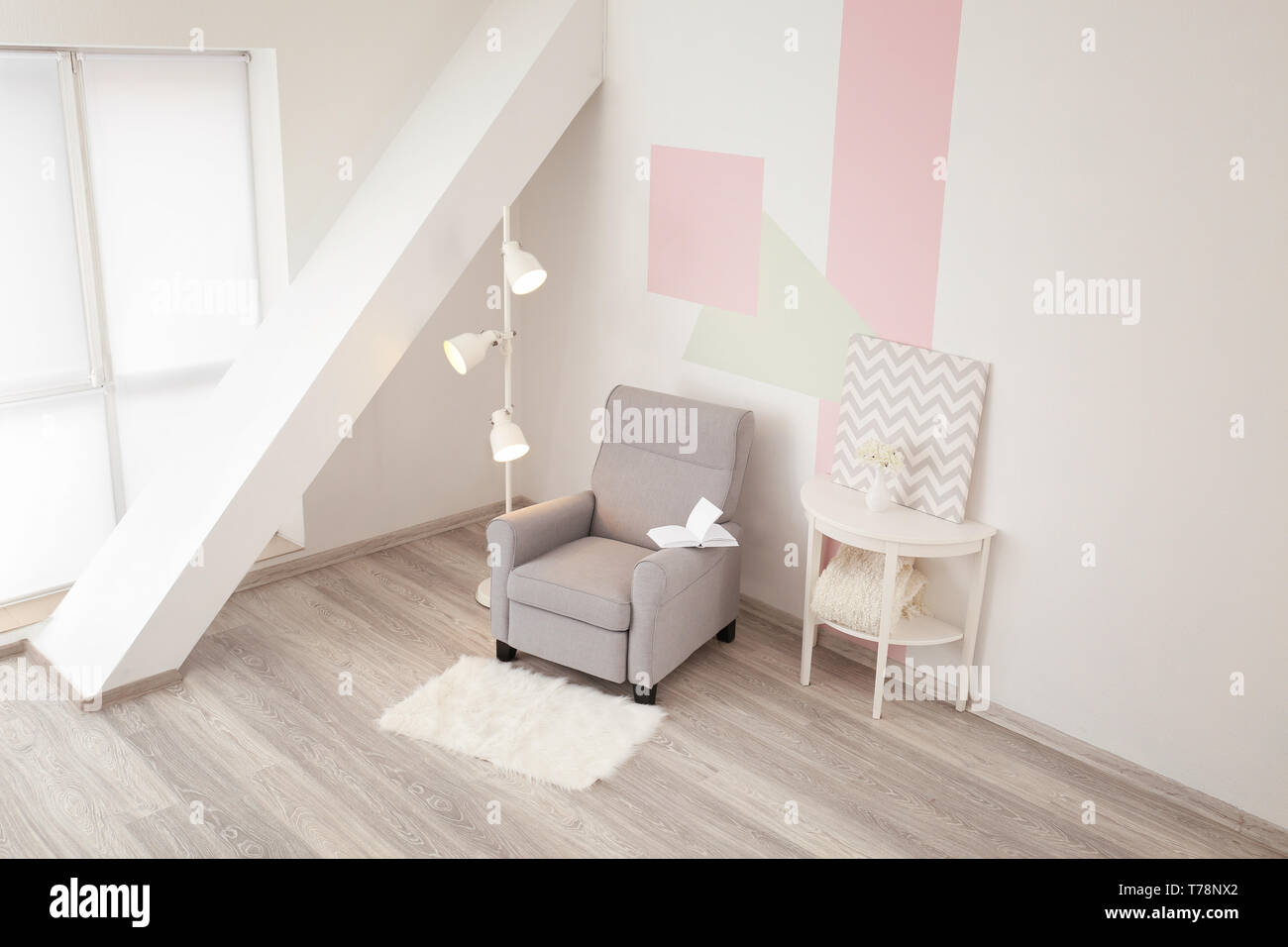 Interior of living room, view through CCTV camera Stock Photo - Alamy