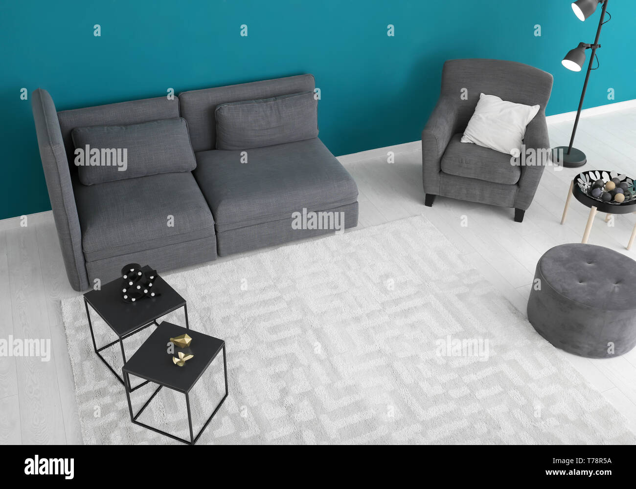 Interior of living room, view from CCTV camera Stock Photo - Alamy