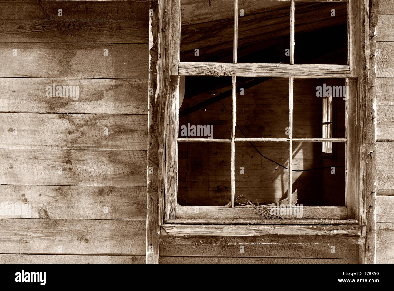 Abandoned House Window with Wood Texture Stock Photo - Alamy