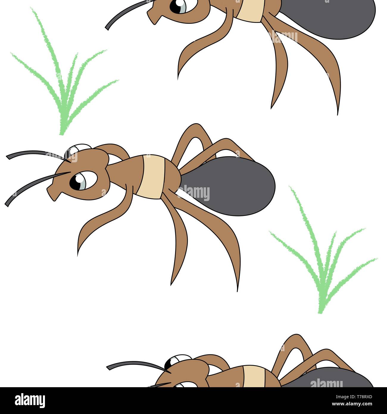 cute ants. seamless stock vector illustration pattern Stock Vector ...