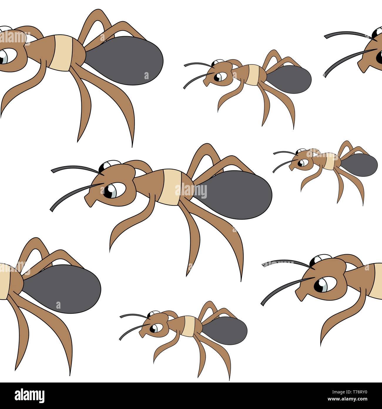 cute ants. seamless stock vector illustration pattern Stock Vector ...