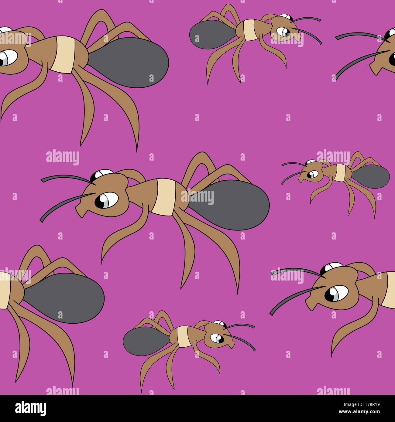 cute ants. seamless stock vector illustration pattern Stock Vector ...