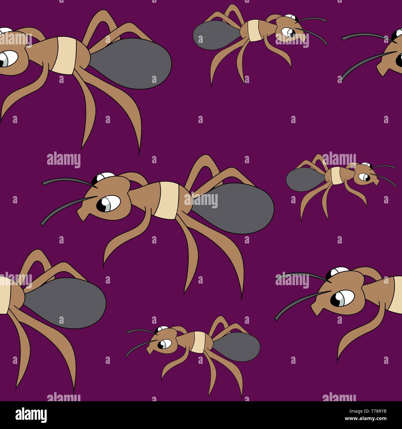 cute ants. seamless stock vector illustration pattern Stock Vector ...