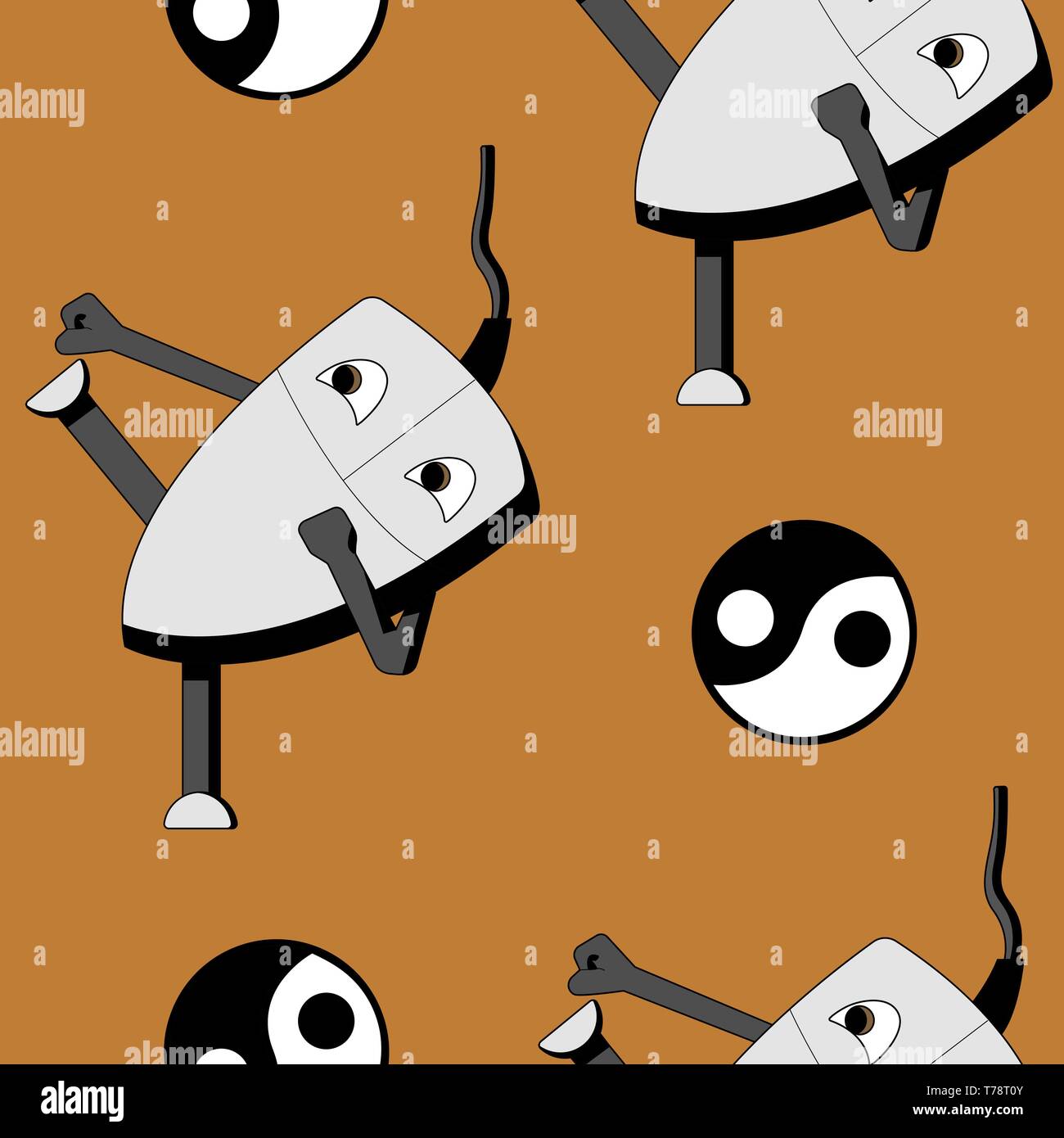 Kung fu computer mouse. seamless vector pattern Stock Vector Image ...