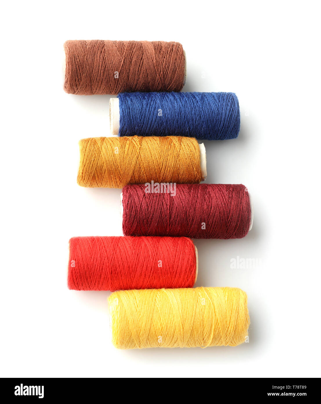 Color threads on white background Stock Photo - Alamy