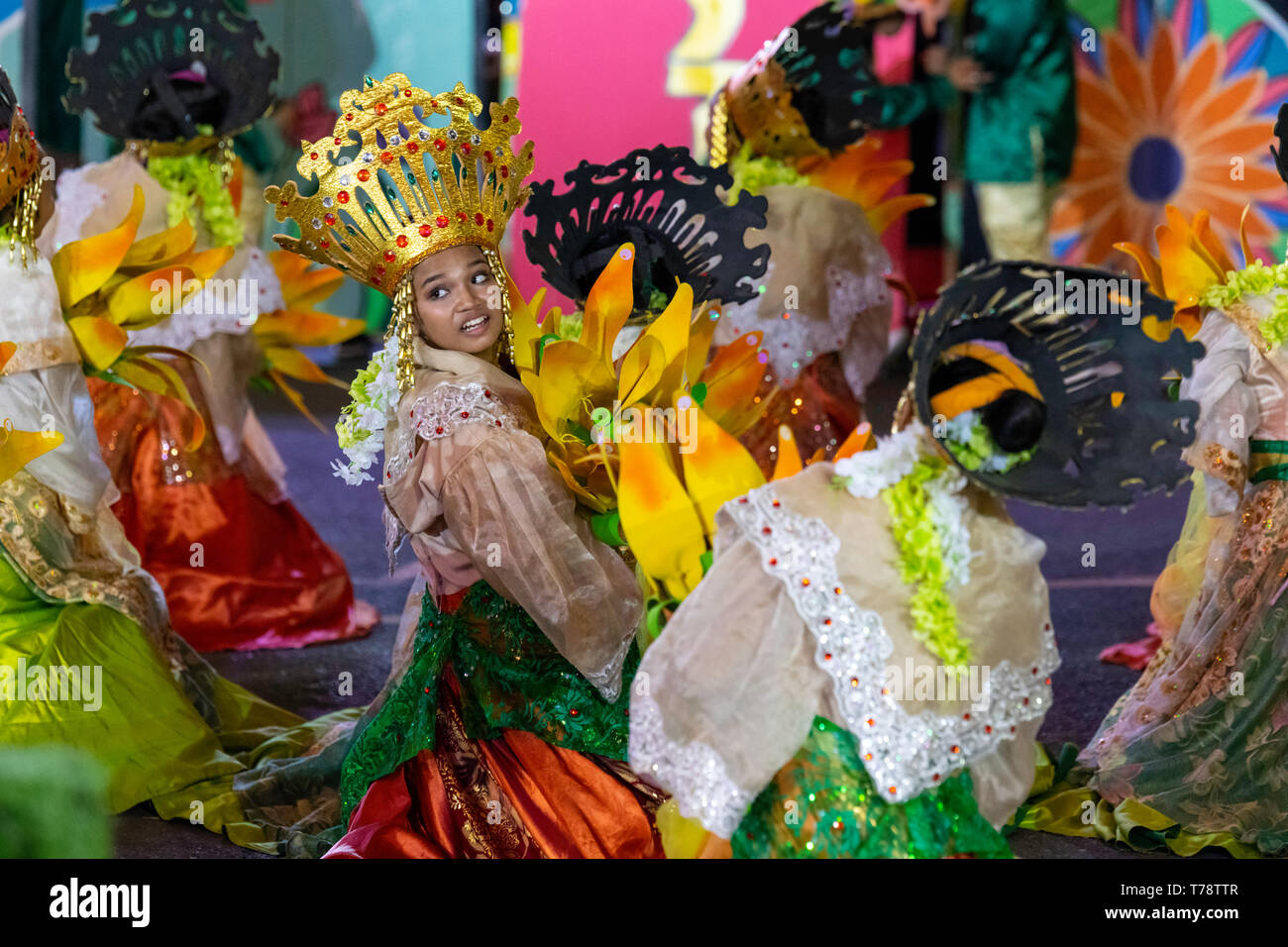 street dance festival in Philippines, brightly colored costumes and ...