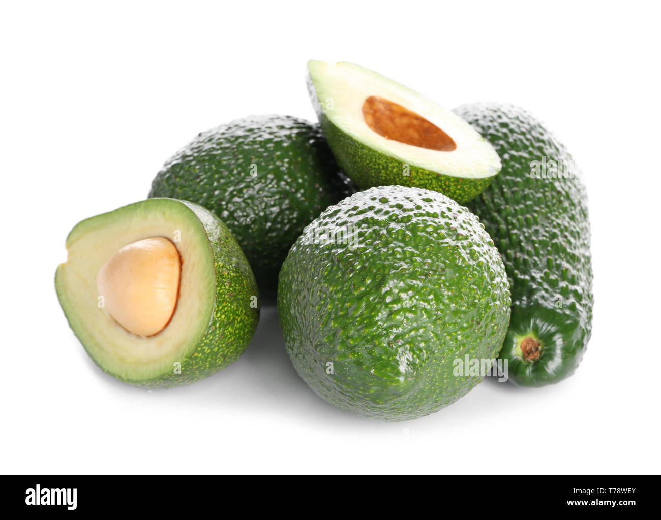 Many whole cut avocados Cut Out Stock Images & Pictures - Alamy