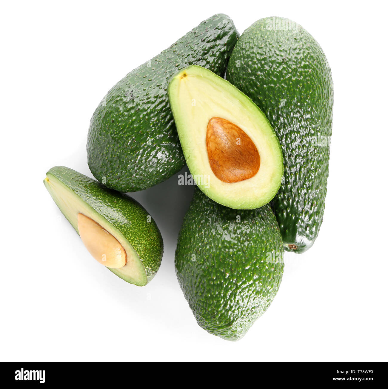 Many whole cut avocados Cut Out Stock Images & Pictures - Alamy
