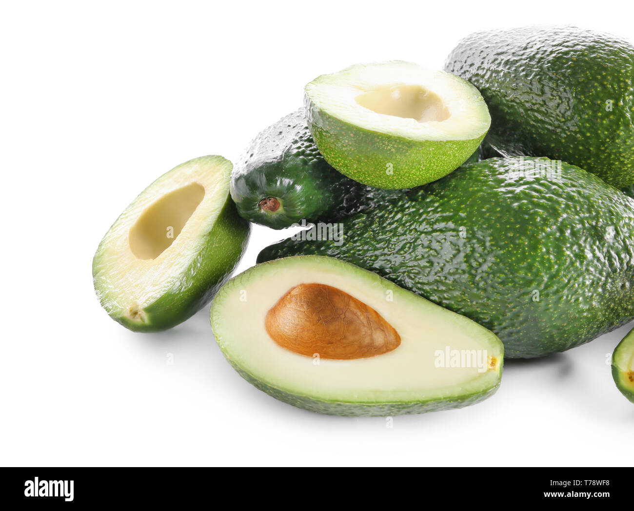 Many whole cut avocados hi-res stock photography and images - Alamy