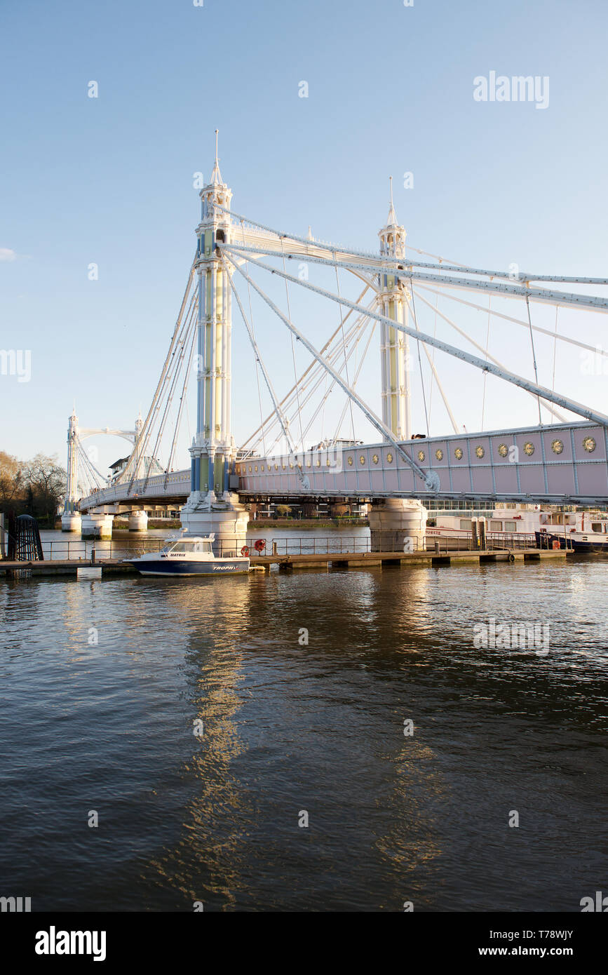 London Suspension Bridge Over The Thames High Resolution Stock ...