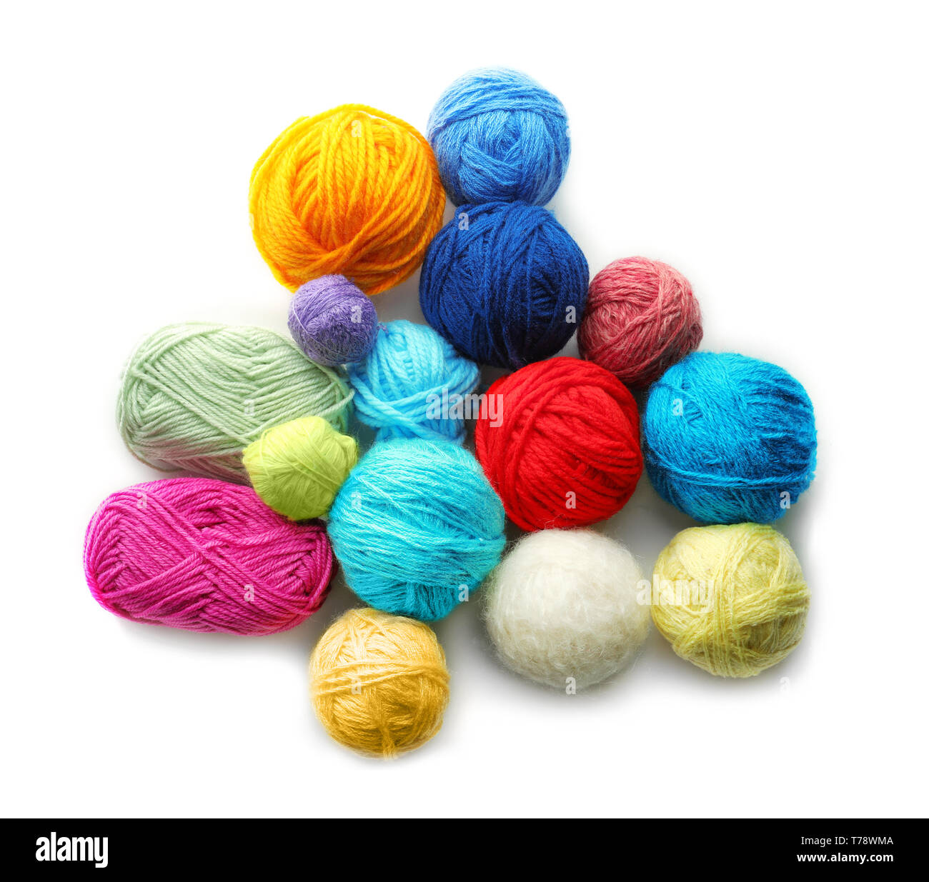 Set of knitting yarn on white background Stock Photo - Alamy