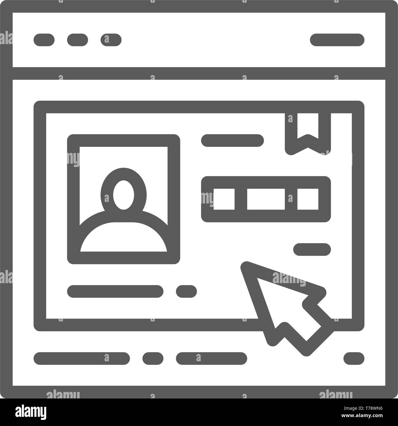 Employee resume, personal account line icon Stock Vector Image & Art ...