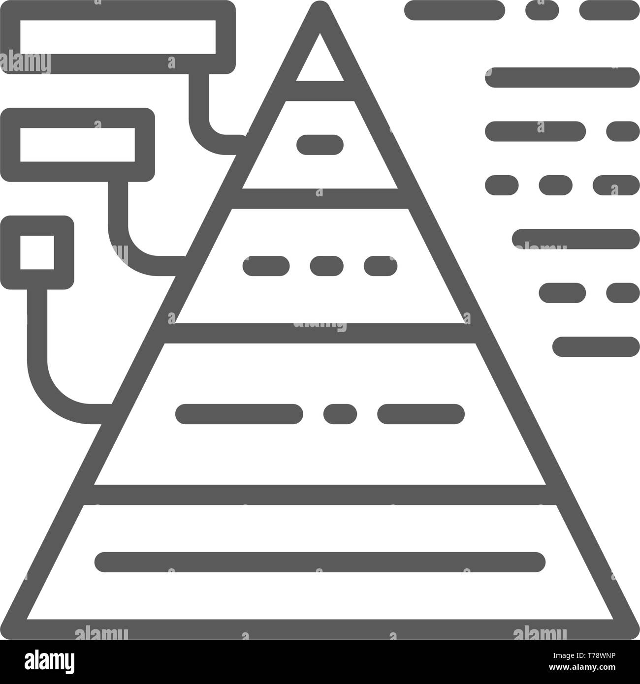 Triangular diagram with explanations line icon Stock Vector Image & Art ...