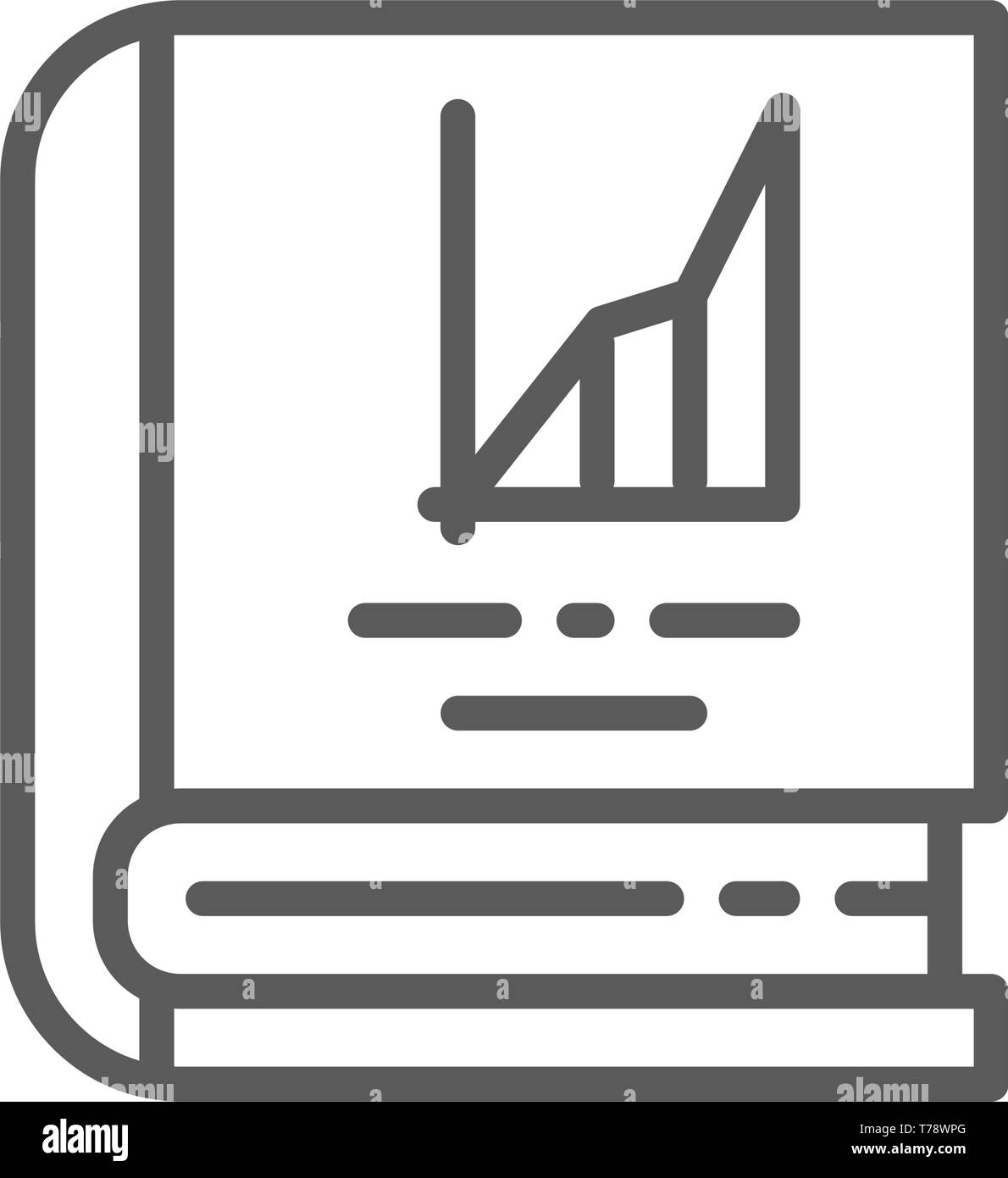 Book with graphs, accounting report, charts line icon Stock Vector ...