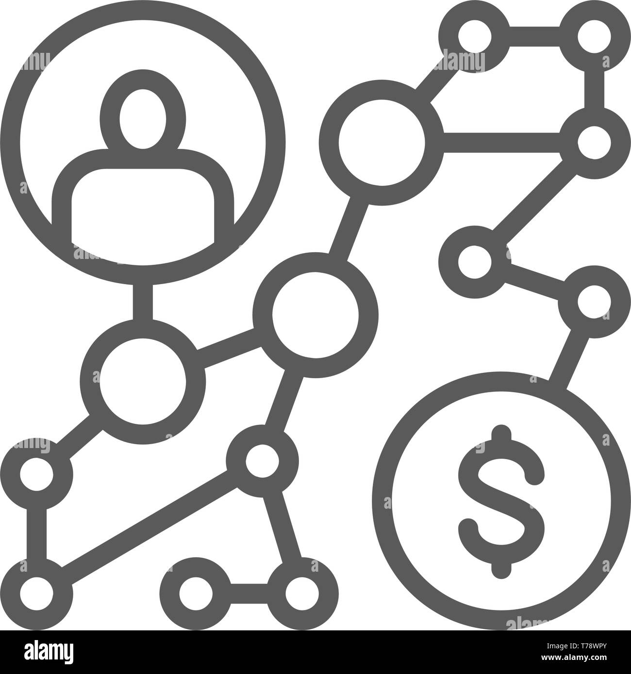 Business strategy, success way, algorithm, instruction line icon Stock ...