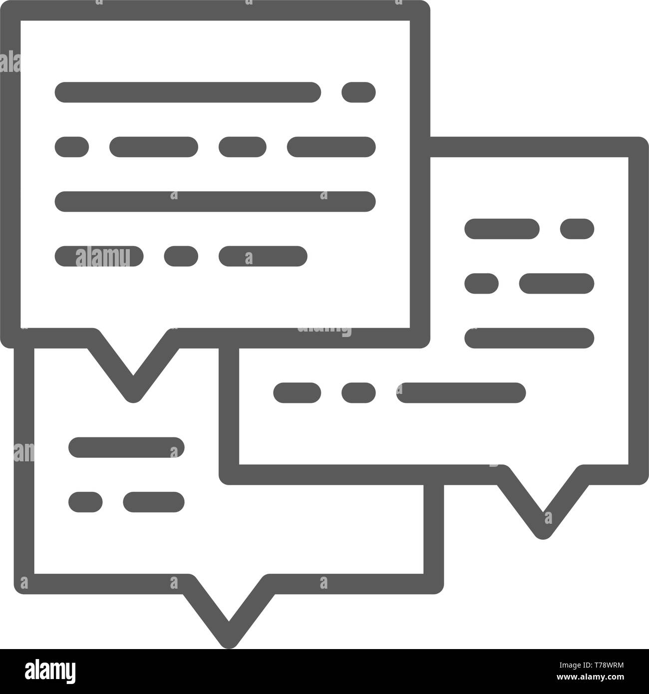 Message, business conversation, email line icon Stock Vector Image ...