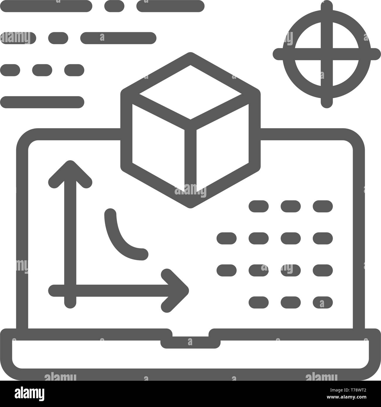 Interactive board, presentation, project line icon Stock Vector Image ...