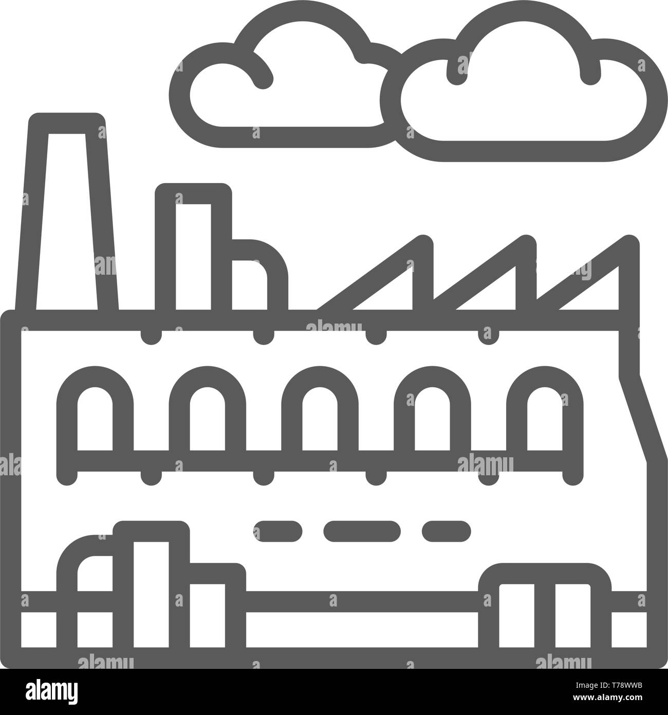 Industrial factory, plant line icon Stock Vector Image & Art - Alamy