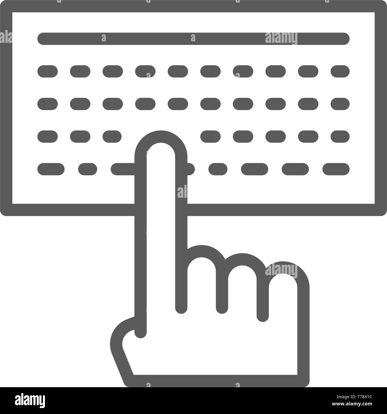 Man Typing Text On Keyboard Line Icon Stock Vector Image And Art Alamy 