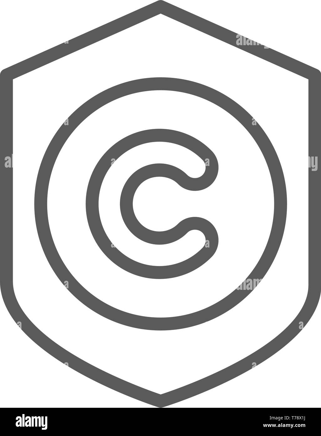 Protection copyright, authors mark line icon Stock Vector Image & Art ...