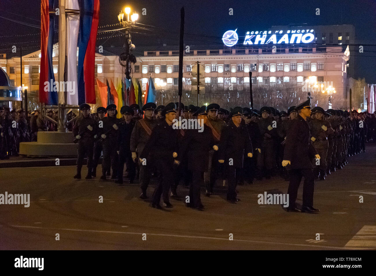Military girls marching on the square Stock Photo - Alamy
