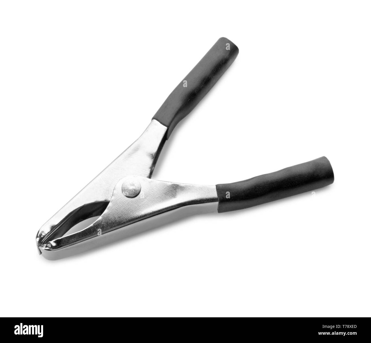 Electrical clamp on white background Stock Photo - Alamy