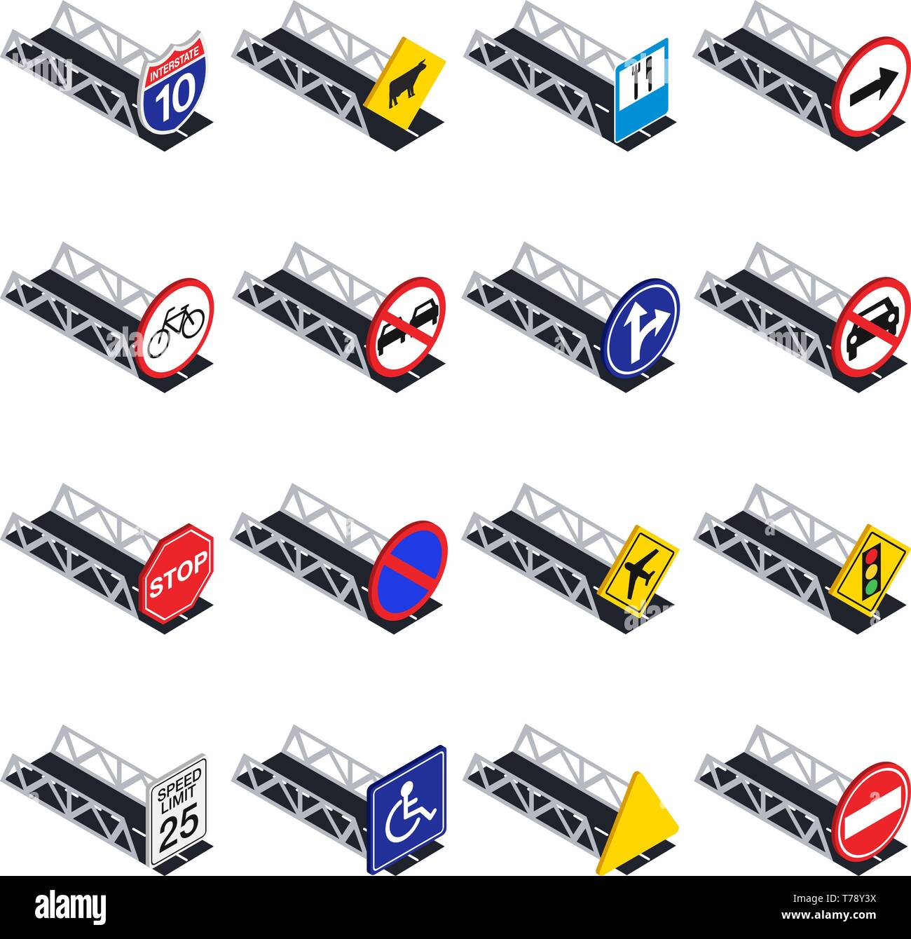 Stop sign trees street Stock Vector Images - Alamy