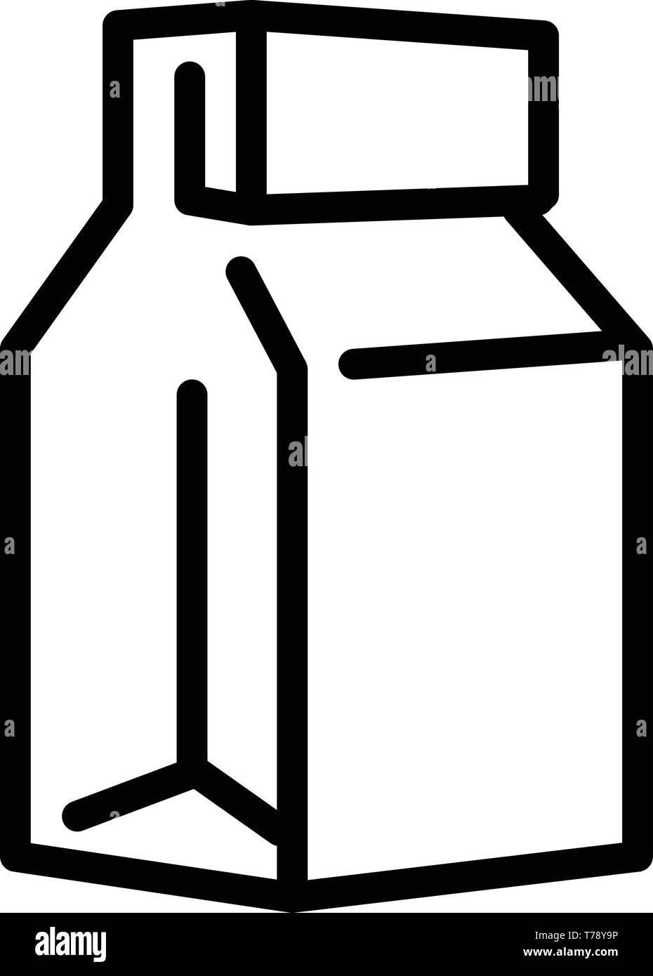 Paper lunch box icon. Outline paper lunch box vector icon for web ...