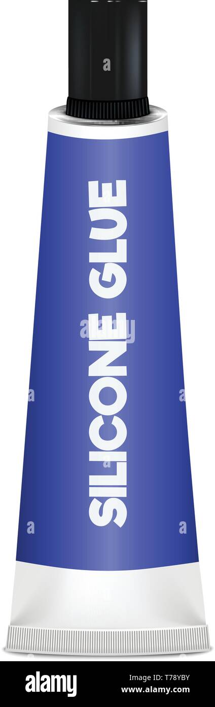 Silicone glue icon. Realistic illustration of silicone glue vector icon for web design isolated ...