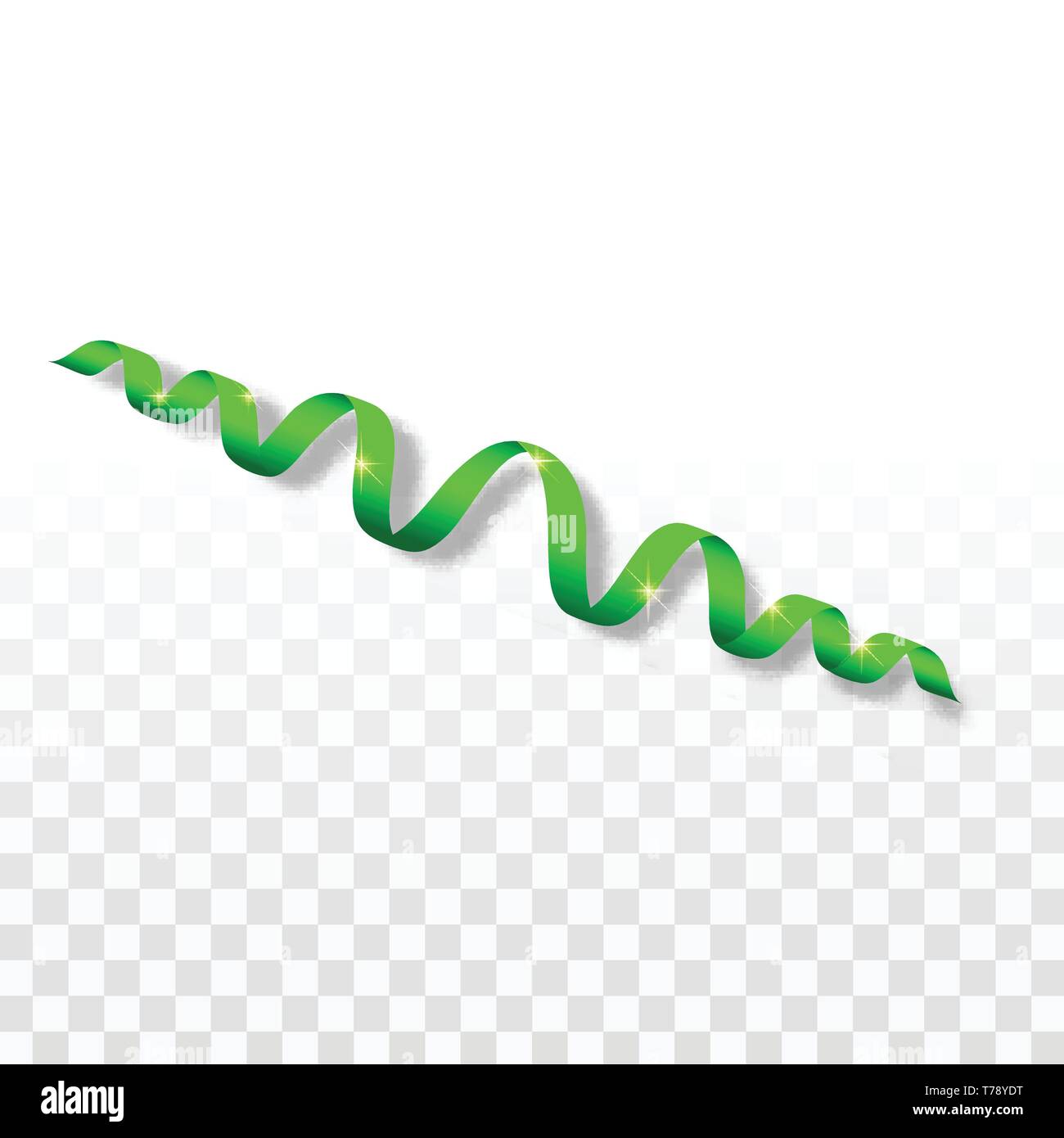 Green festive serpentine icon. Realistic illustration of green festive ...