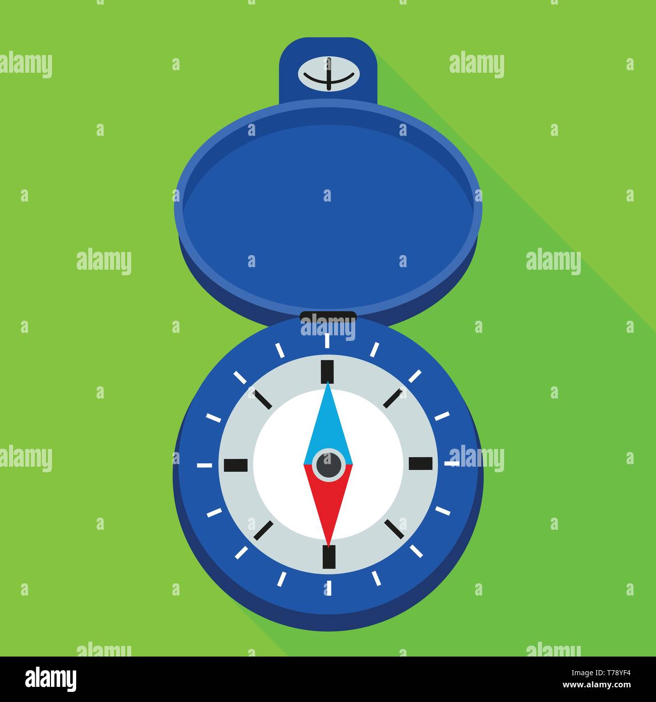 Navigation hand compass icon. Flat illustration of navigation hand ...
