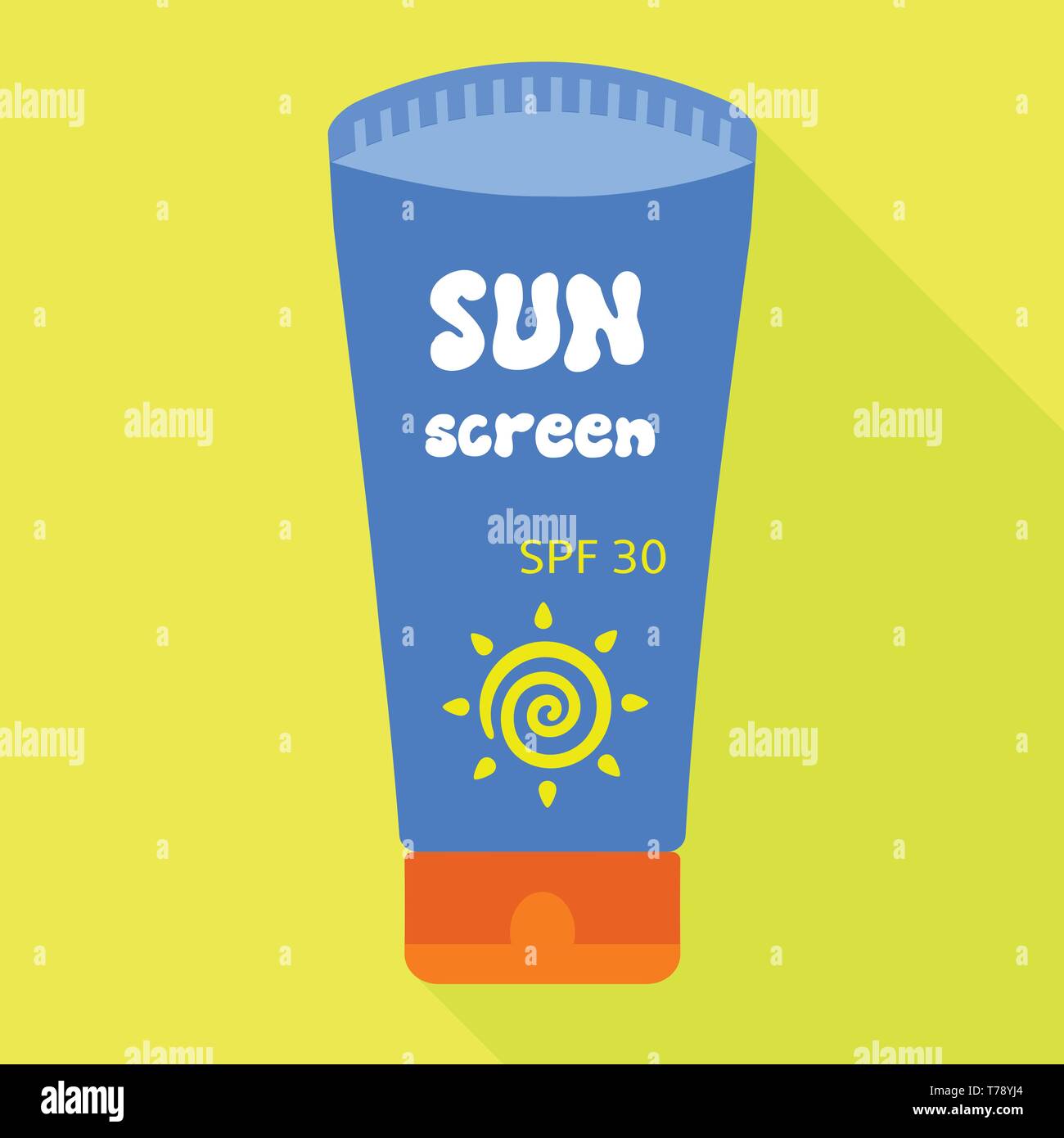Sunscreen tube icon. Flat illustration of sunscreen tube vector icon ...
