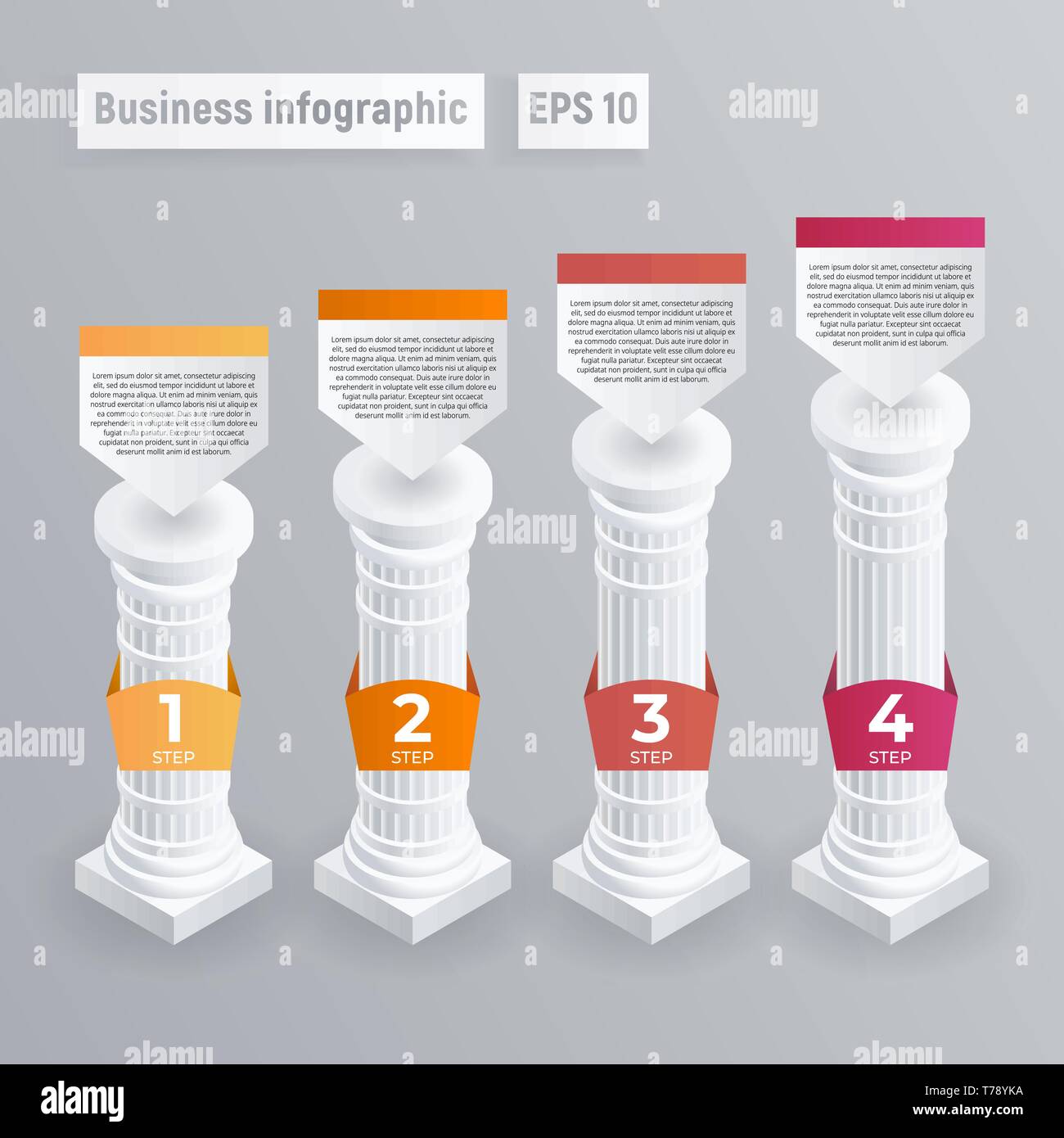 Pillar infographic. Isometric of pillar vector infographic for web ...