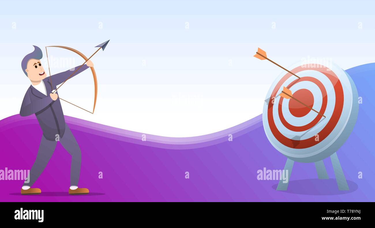Archery concept banner. Cartoon illustration of archery vector concept ...