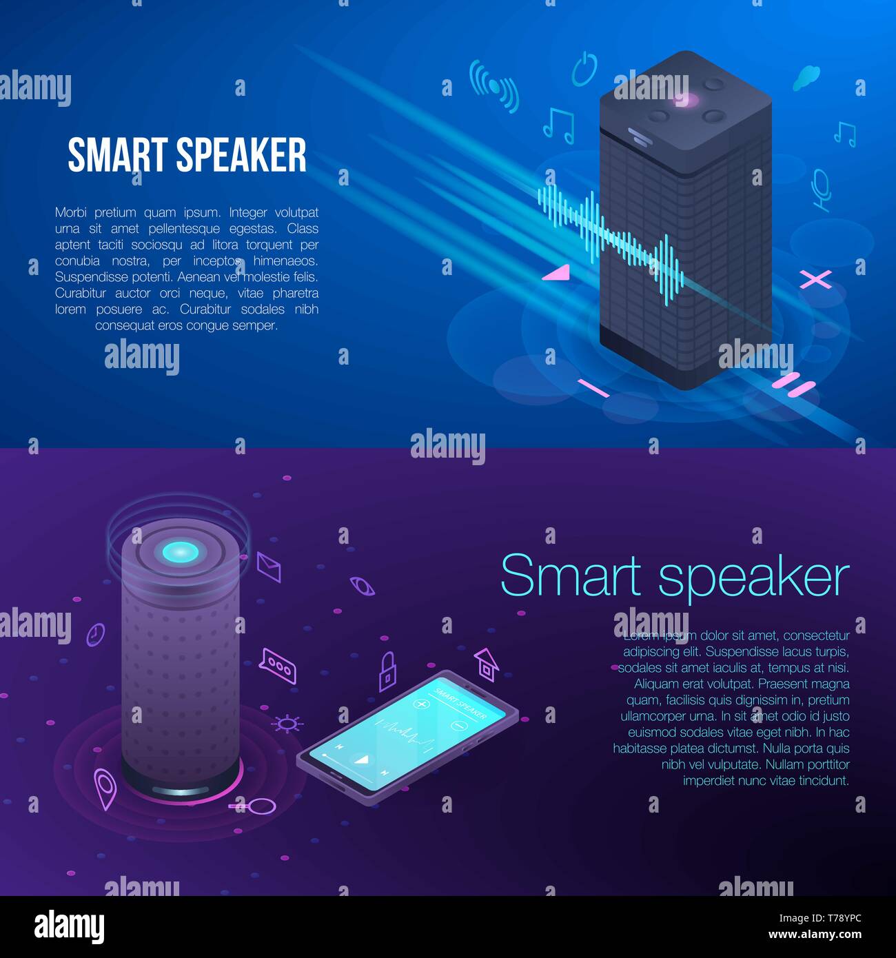 Modern smart speaker banner hi-res stock photography and images - Alamy