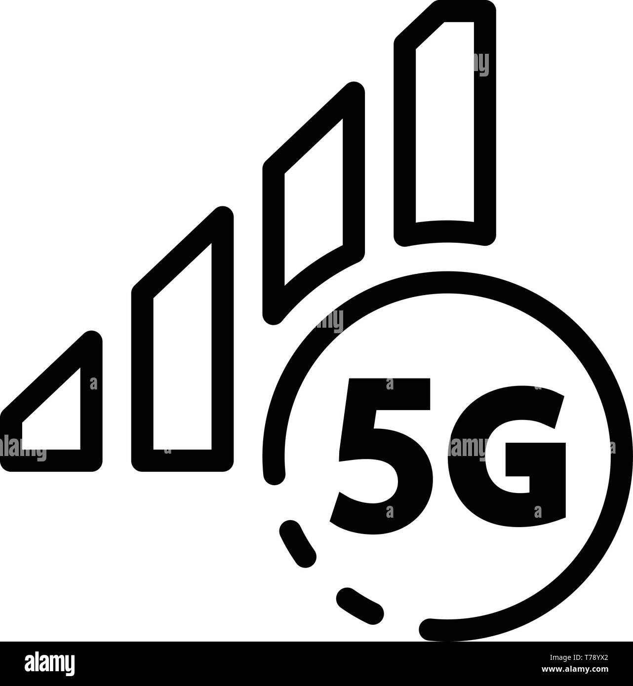 5G network sign icon, outline style Stock Vector Image & Art - Alamy