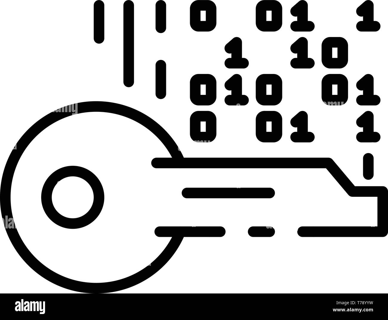 Selection of encryption key icon, outline style Stock Vector Image ...