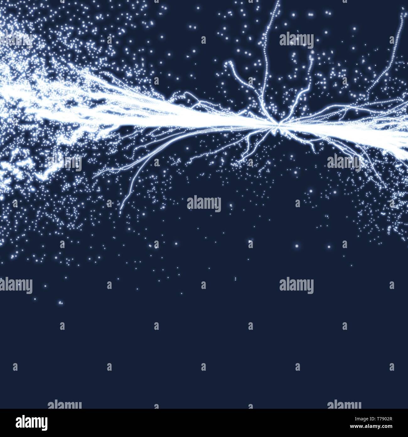 Electricity lighting effects. Array with Dynamic Particles. 3d ...