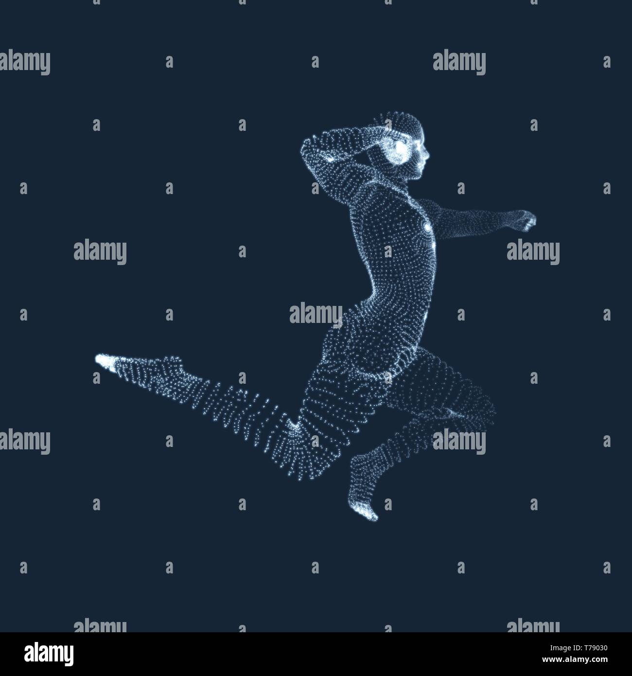 3D Model of Man. Human Body. Design Element. Vector Illustration Stock ...