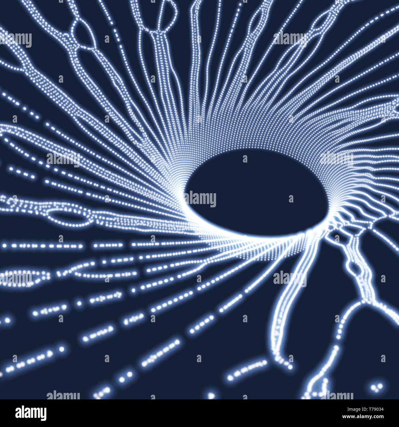 Space vortex. Black hole made from Flying Particles. Abstract Background. 3D Vector Illustration ...
