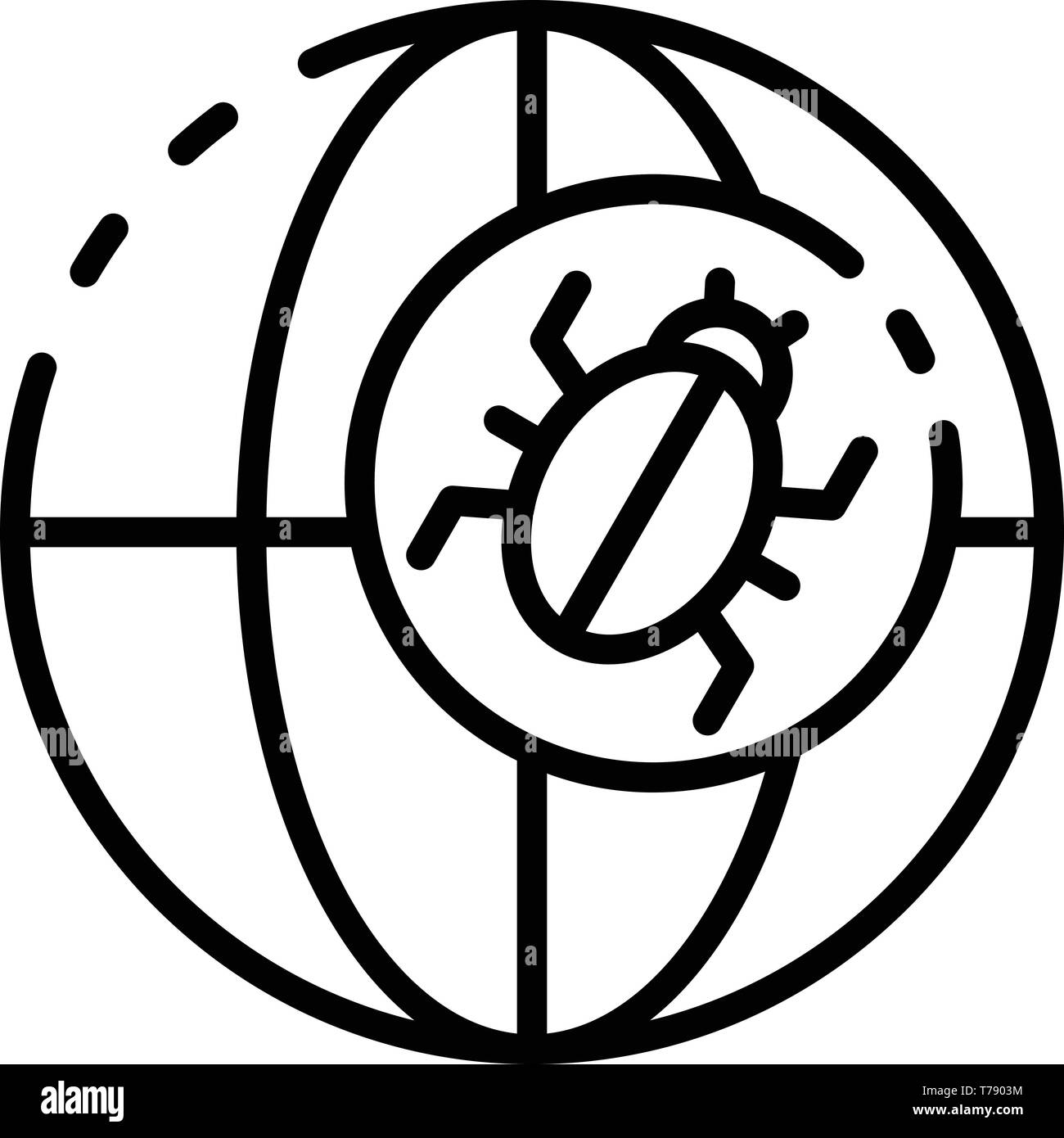 Global virus attack icon, outline style Stock Vector Image & Art - Alamy