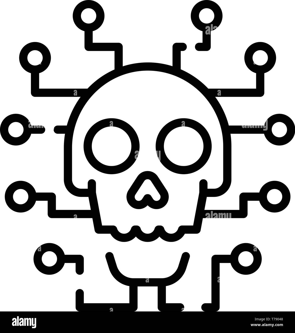 Cyber hacker attack icon, outline style Stock Vector Image & Art - Alamy