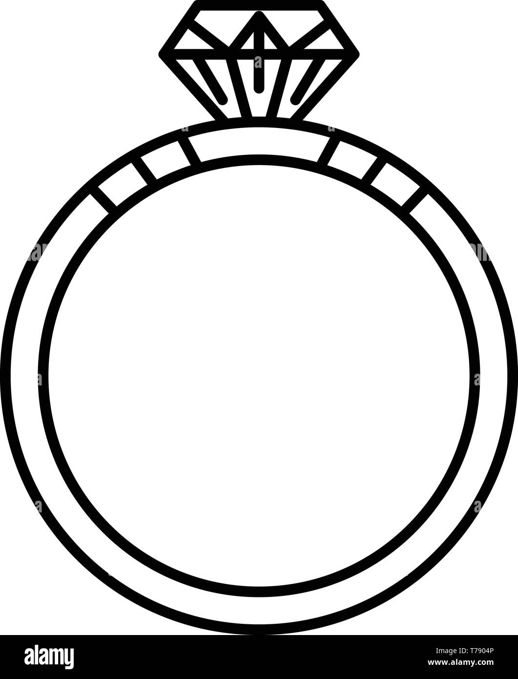 Diamond ring icon, outline style Stock Vector Image & Art - Alamy