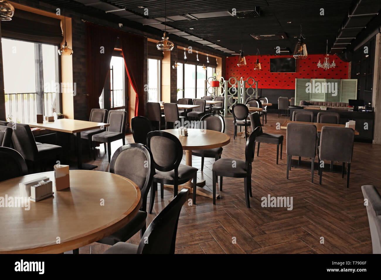 Interior of beautiful modern restaurant Stock Photo - Alamy