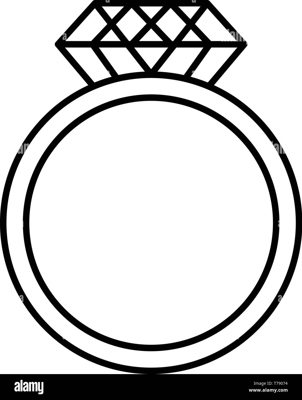 Emerald cut diamond ring Stock Vector Images - Alamy