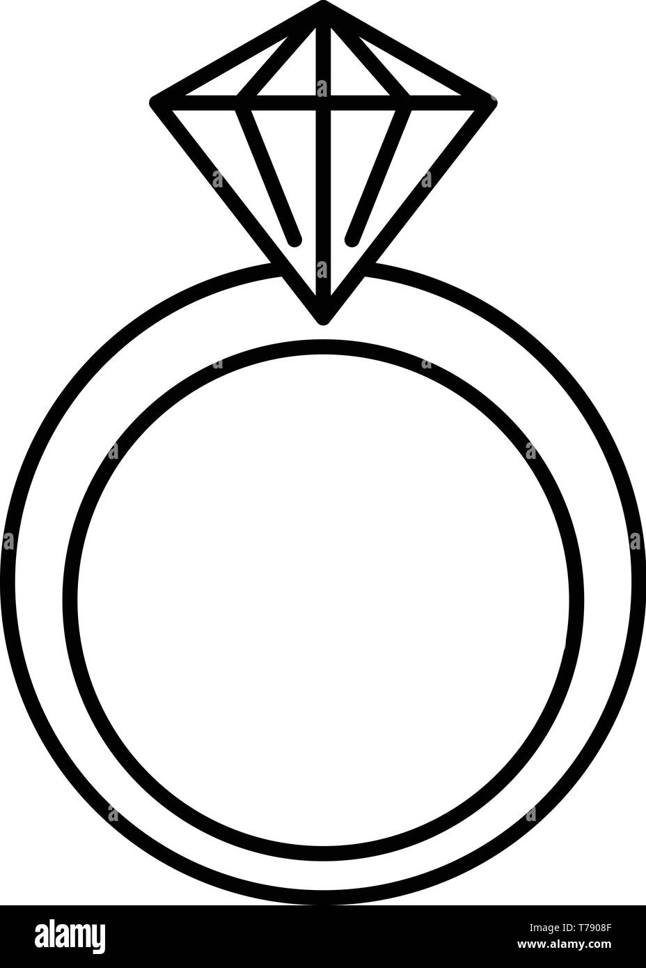 Classic diamond ring icon, outline style Stock Vector Image & Art - Alamy