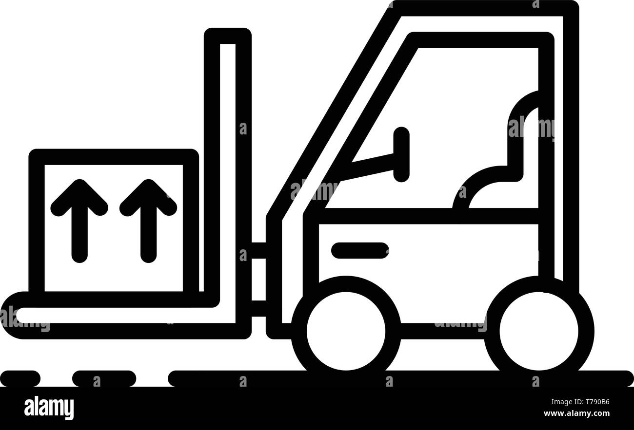 Forklift with goods icon, outline style Stock Vector Image & Art - Alamy