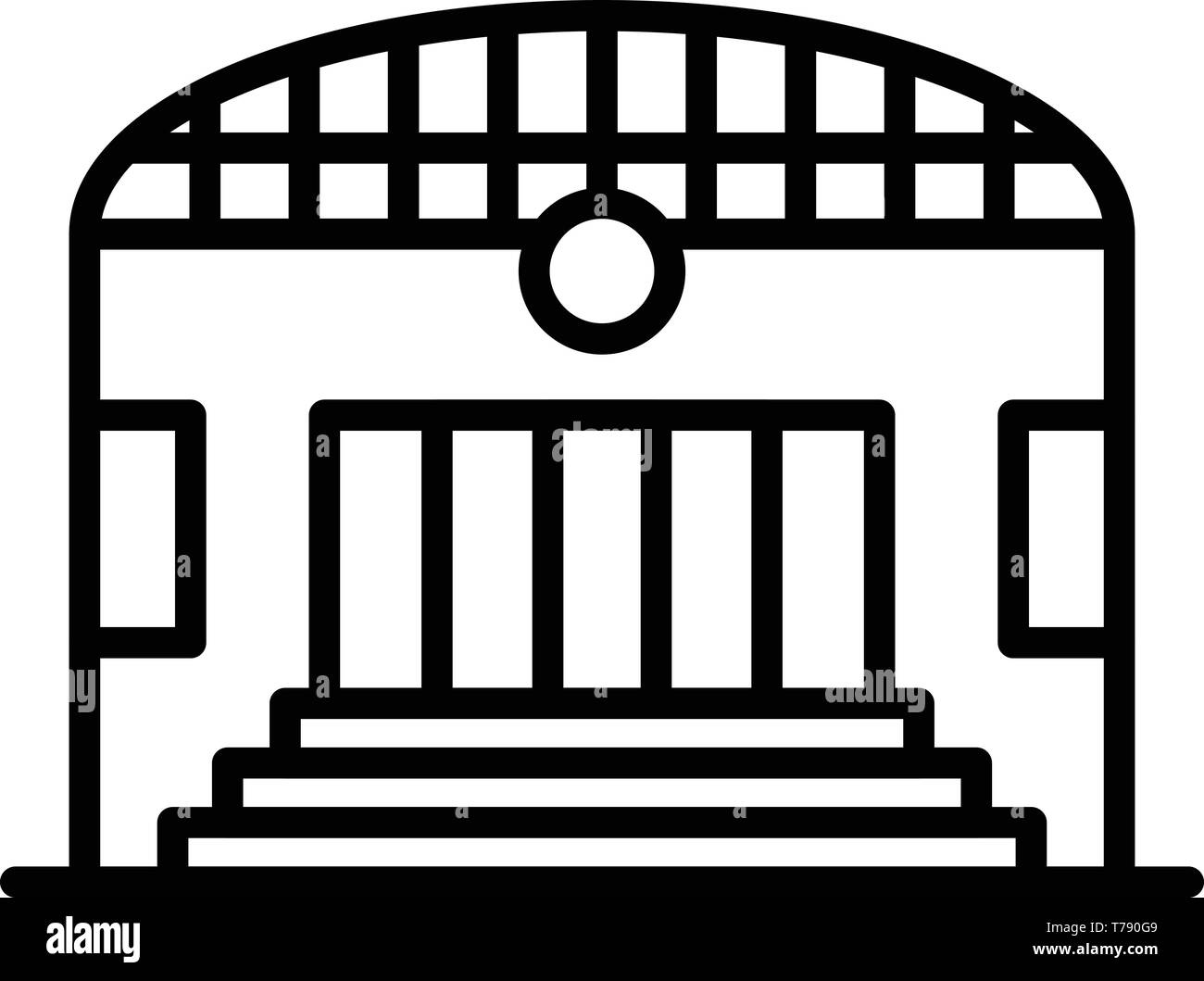 Train station icon, outline style Stock Vector Image & Art - Alamy