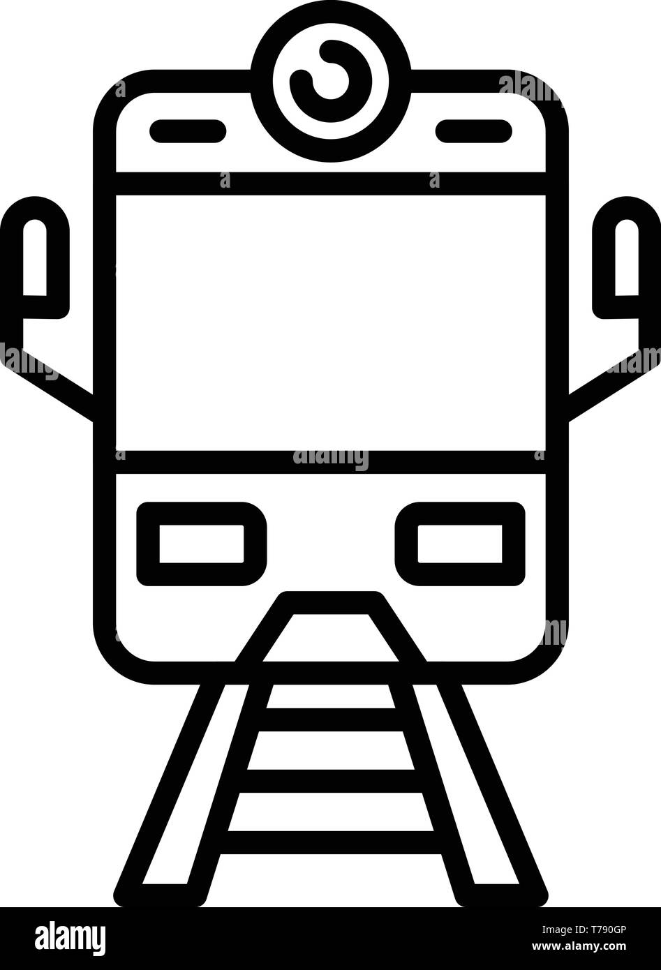 Arriving train front view icon, outline style Stock Vector Image & Art ...