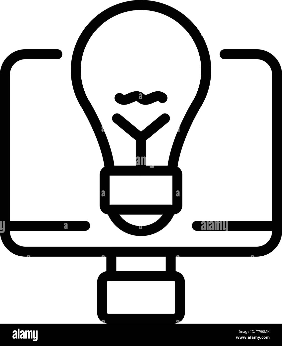 Monitor light bulb icon, outline style Stock Vector Image & Art - Alamy